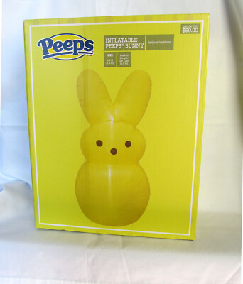 New Peeps Bunny Shaped 4 Ft. Yellow Blow Up Inflatable Easter Indoor ...