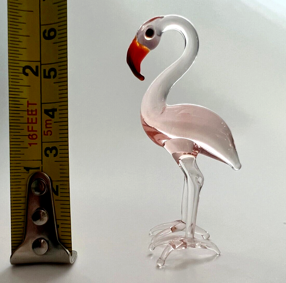 Murano Glass, Handcrafted Unique Lovely Pink Flamingo Figurine, Size 1 ...