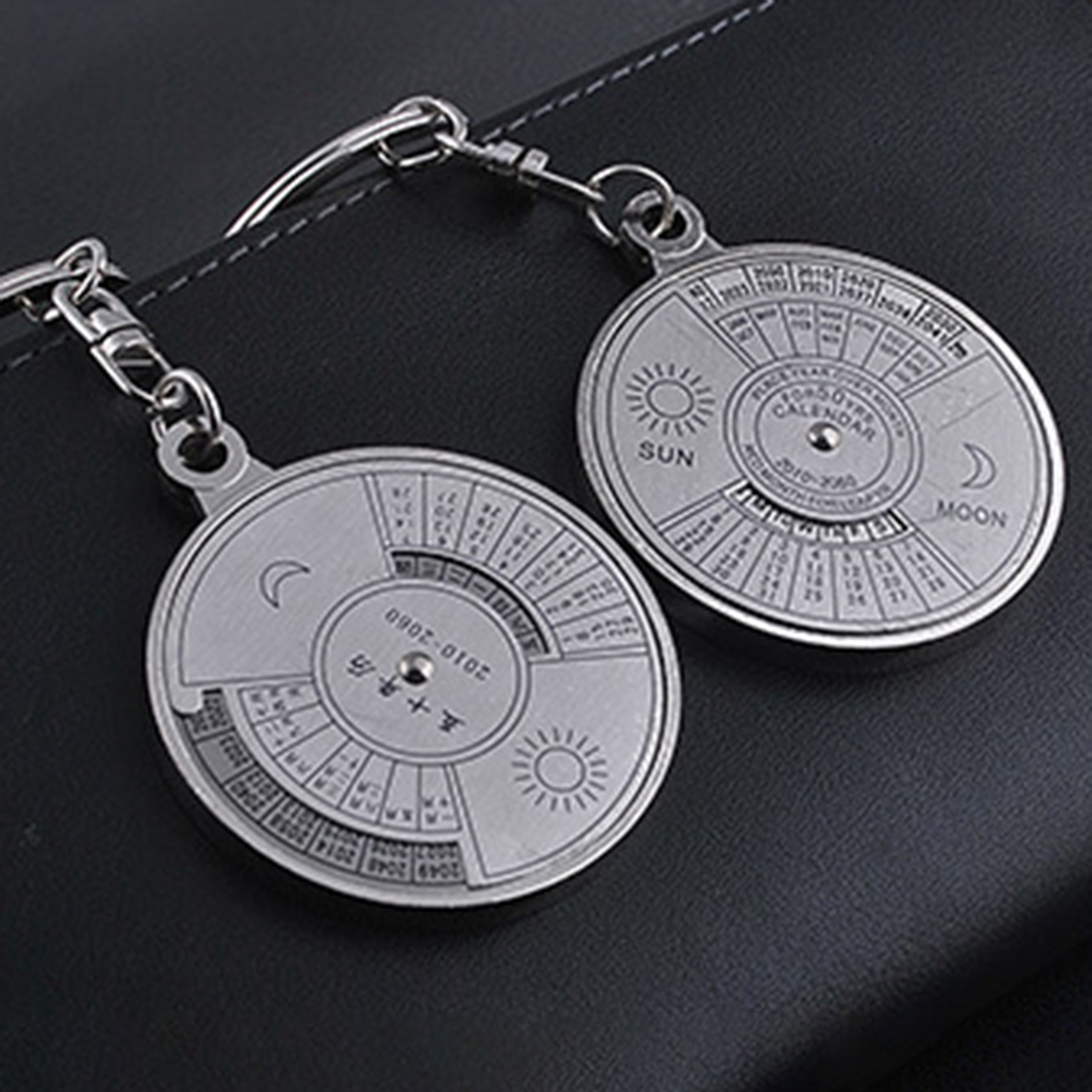 Calendar Key Chain Sun Moon Carving Store Keys Chinese Perpetual | eBay