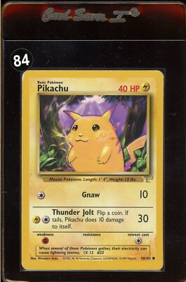 Pokemon PIKACHU (E3 Stamped) Card BASE Set PROMO 58/102 Yellow Cheeks ...
