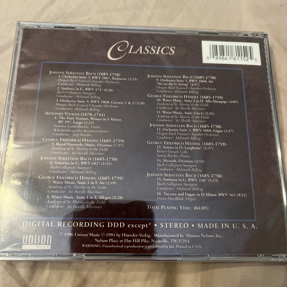 Masterpiece Collection: Classics 1 Music CD Masterpiece Collection 1997 ...