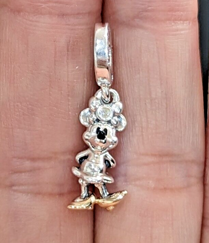 100% PANDORA 792559C01 Disney 100th Anniversary Minnie Mouse Dangle ...