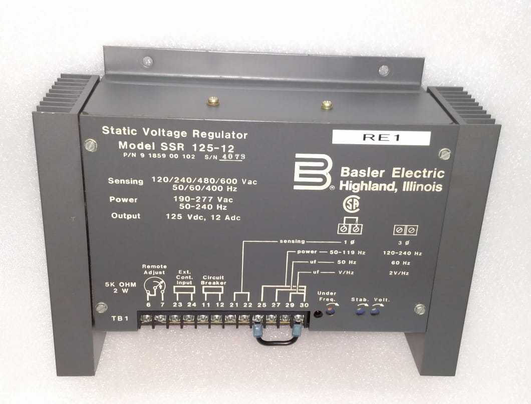Basler SSR-125-12 PN 9 1859 00 102 Static Voltage Regulator 120/240/480 ...