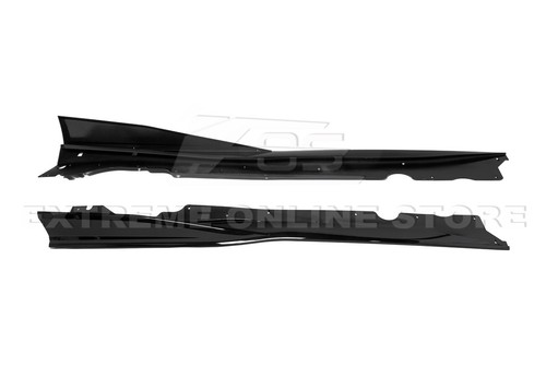 For 20-Up Corvette C8 Base 3VM Style GLOSSY BLACK Side Skirts Rocker ...