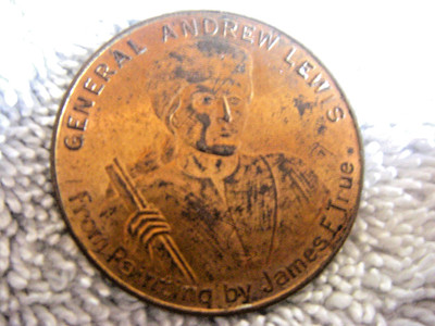 1938 Roanoke Co 100th Anniversary 1838-1938 Va Token Lustre Gen Andrew ...