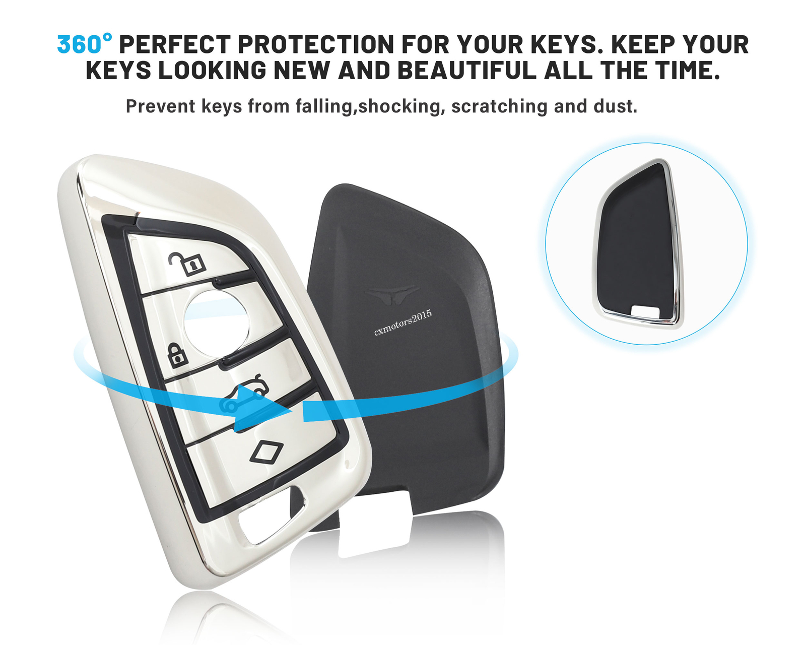 Smart Car Key Fob Cover TPU Case Shell for BMW X5 X6 X7 328i 335i 528i ...