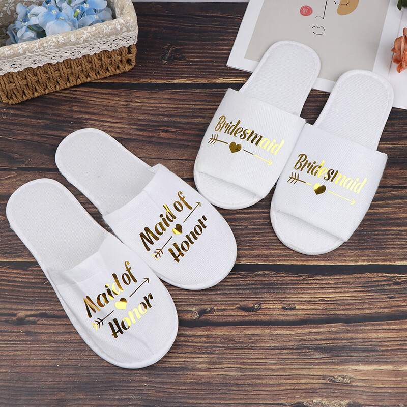 1 Pair Bride Wedding Decoration Bridesmaid Party Slippers Ladies Party ...
