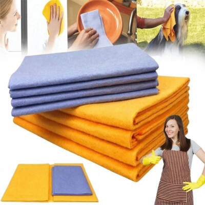 8Pcs Ultra-Absorbent Miracle Cleaning Shammy Multi-Purpose Rags Towels ...