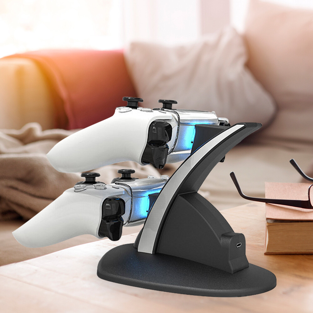 HBP-253 Wireless Controller Dual Charger Cradle with Lights for PS5 ...