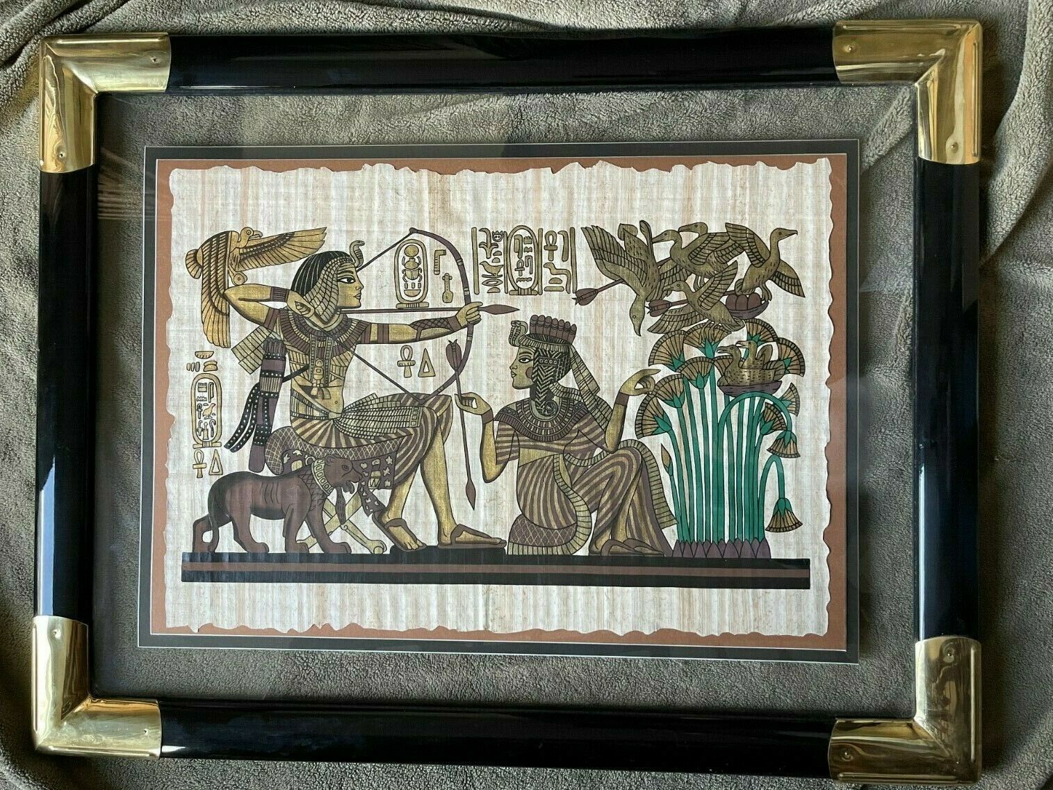 1988 The Franklin Mint - The Tutankhamun Papyrus -Golden Shrine 31"x34 ...