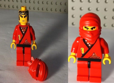 LEGO RED NINJA 1999 Num Chucks Face Scarf Printed Headband Pre Ninjago ...