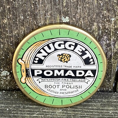 Vintage Celluloid Advertising Pocket Mirror Boot Polish Nugget Pomada ...
