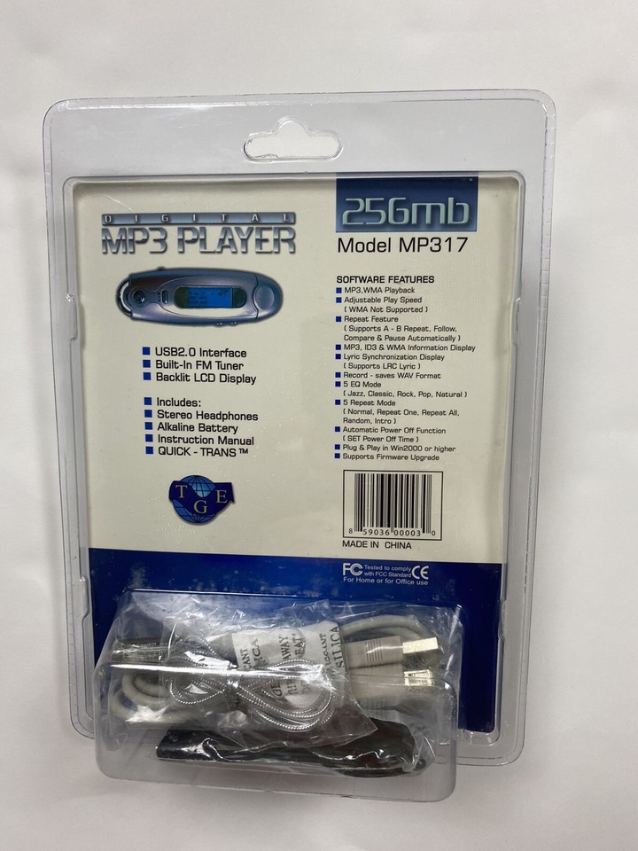 T G R Digital MP3 Player Model MP317 256mb | eBay