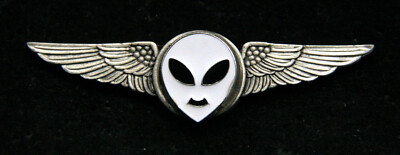 ALIEN PILOT WING PIN NASA SPACE UFO US AIR FORCE AREA 51 STAR WARS PIN ...