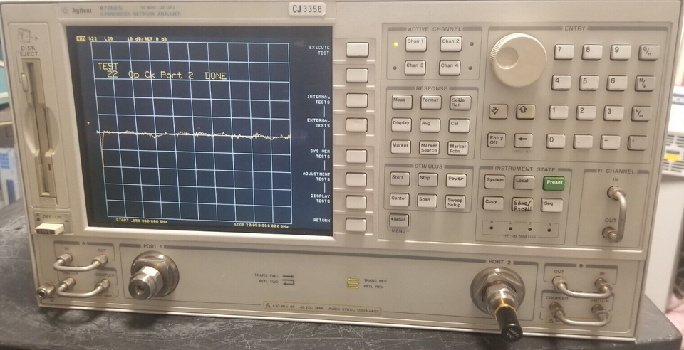 Agilent 8720ES 20 GHz Vector Network Analyzer (VNA) High Power Option ...