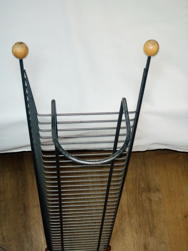 Vintage DVD/Game Storage Tower Wire Stand Rack Gunmetal Gray Holds 45 ...