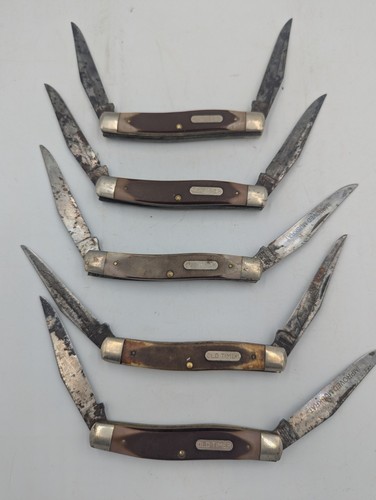 Lot 5 Vintage Schrade 770T Improved Muskrat Pocket Knives Jack Knife ...