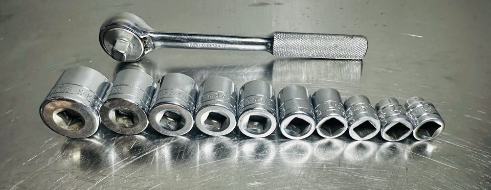 SK Tools SAE Shallow Socket Set 3/8" Drive 6 Point 5/16”-7/8" USA w/ SK ...