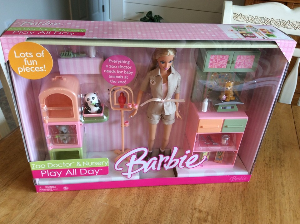2006 BARBIE ZOO DOCTOR & NURSERY PLAY ALL DAY - K3080 - ORIGINAL BOX ...