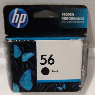 GENUINE HP 56 Black Ink Cartridge C6656AN#140 NEW SEALED BOX Exp 2014 ...