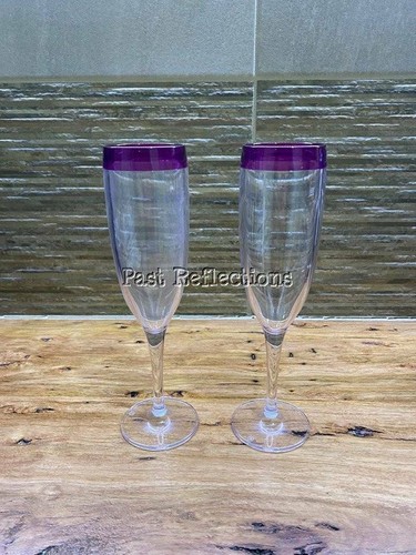 TUPPERWARE ILLUSIONS SHEERLY ELEGANT ALEGRA WINE FLUTE GLASS SET/2 ...