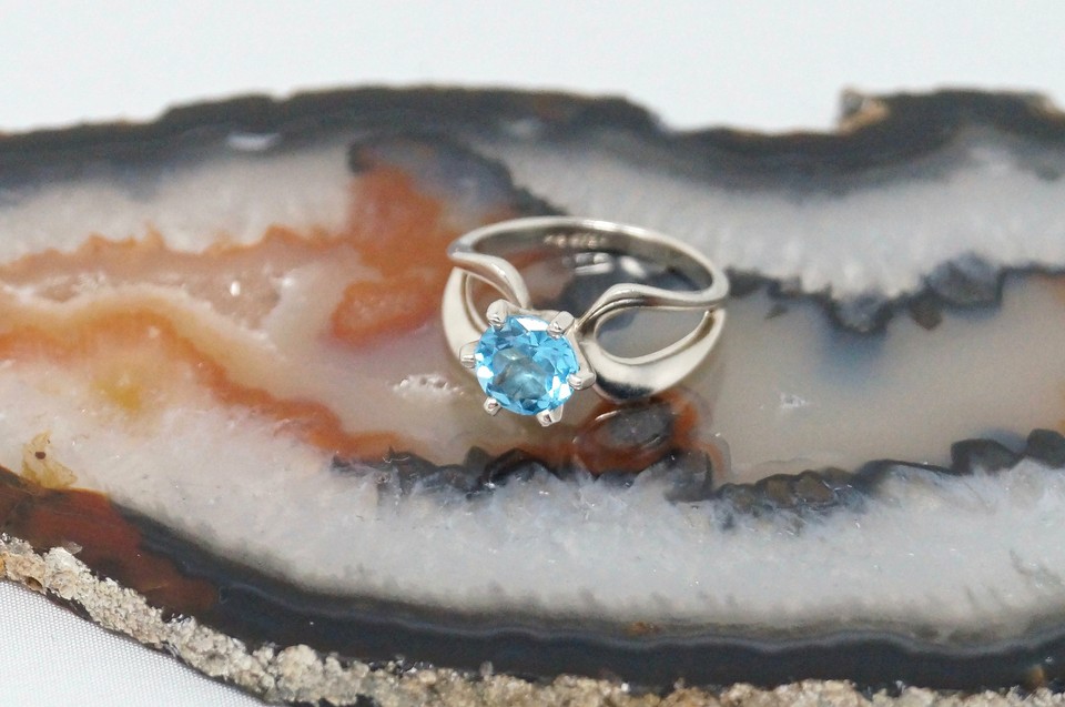 Vintage Mid Century Roaring Twenties Style Blue Topaz SterlingSilver ...