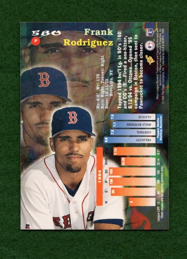 FRANK RODRIGUEZ 1995 TOPPS STADIUM CLUB #580 - BOSTON RED SOX - MINT ...