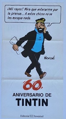 Original Tintin Captain Haddock comic cool poster for my wall/bedroom ...