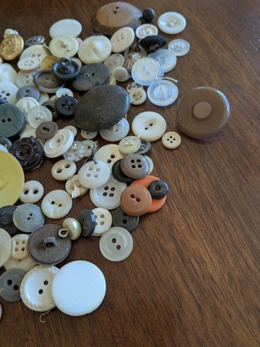 Vintage Buttons Lot of 100 Various Shapes Colors See Pics for Details ...