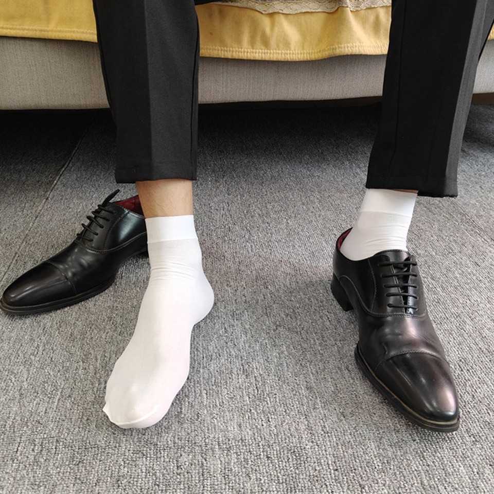 Ultra-thin Sheer Socks Men Tube Socks Business Meetings 20% Spandex ...