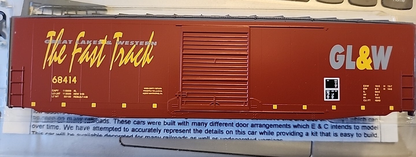 E & C Shops HO Scale 50' PS-1 Single Door Box Car Great Lakes & Western ...