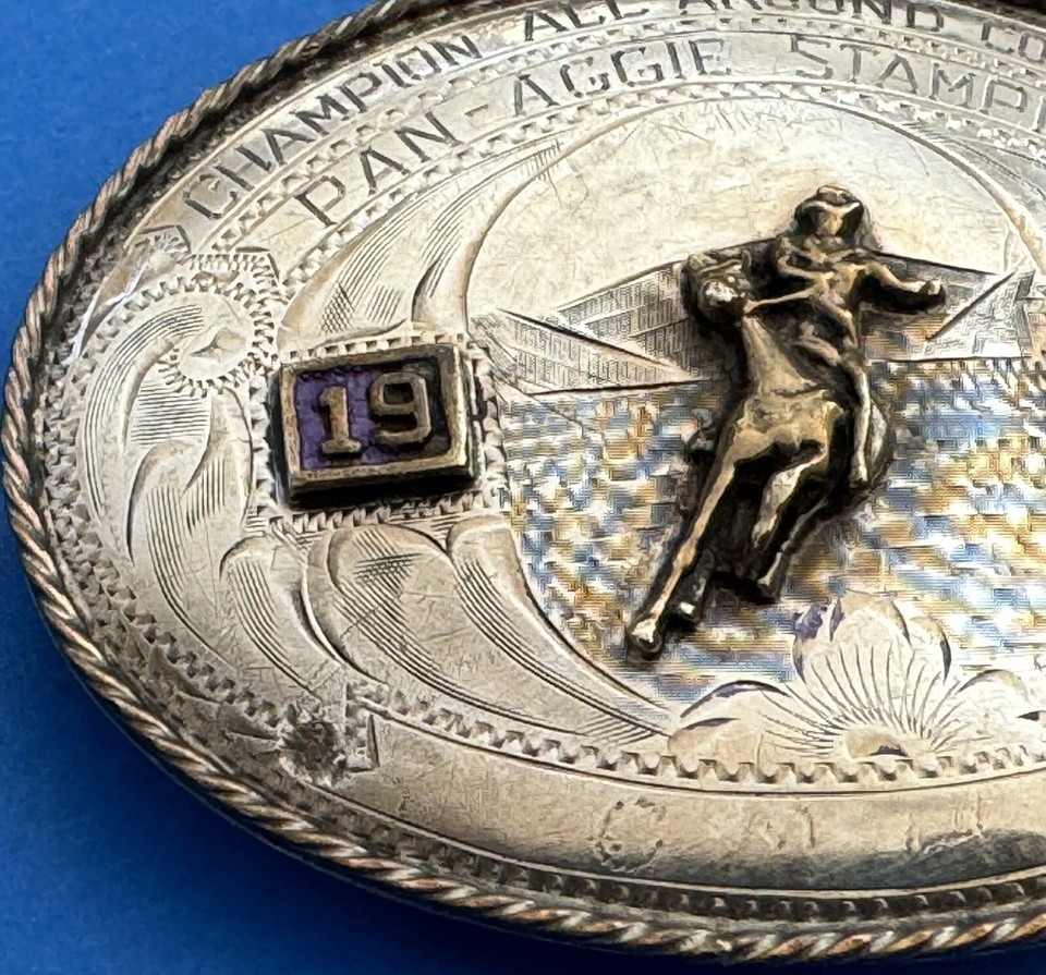 VTG 1968 Pan Aggie Stampede Sterling Silver Cowgirl Champion Trophy ...