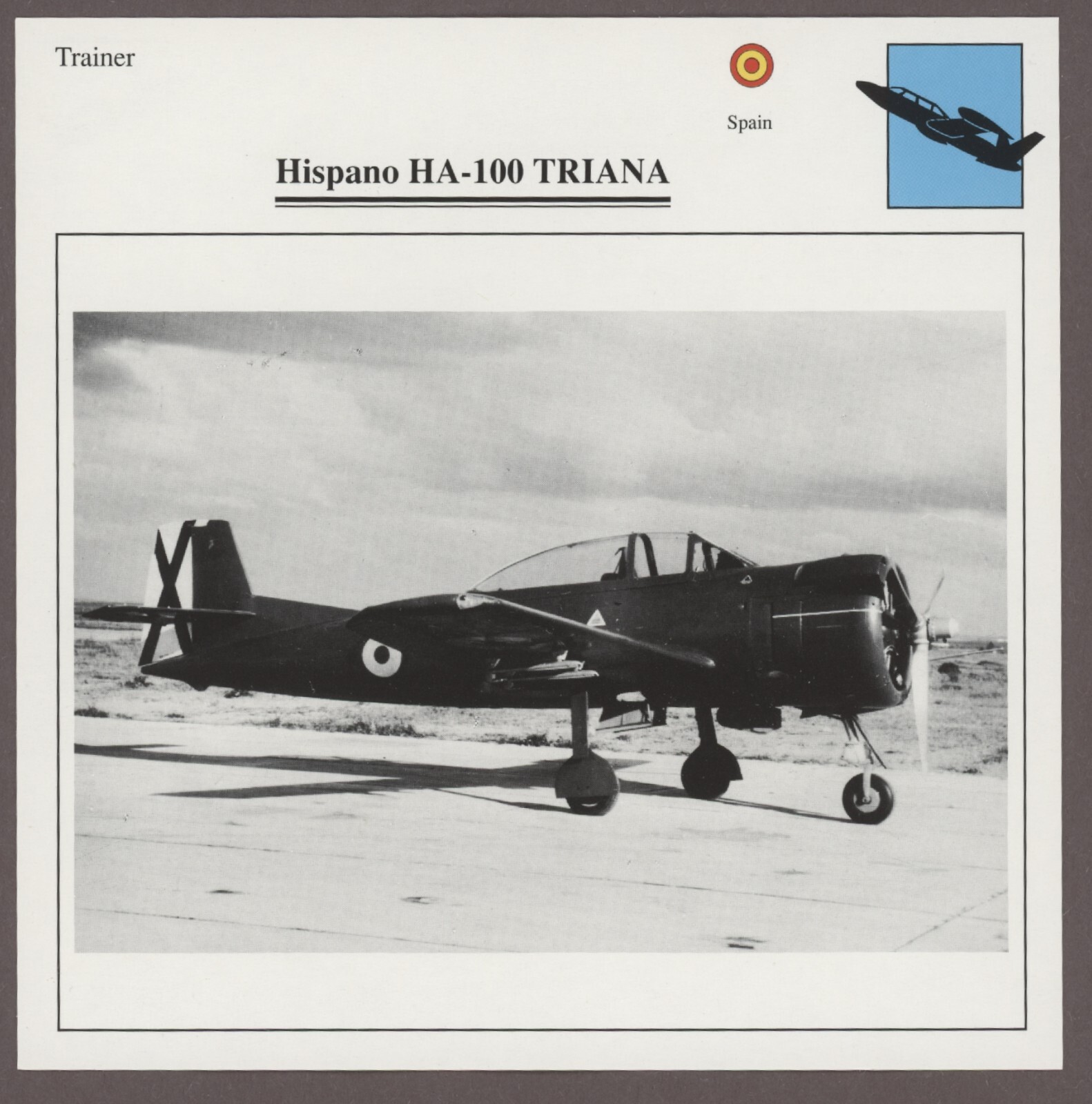 Hispano HA-100 Triana Edito Service Warplane Aircraft Military Card Spain | eBay