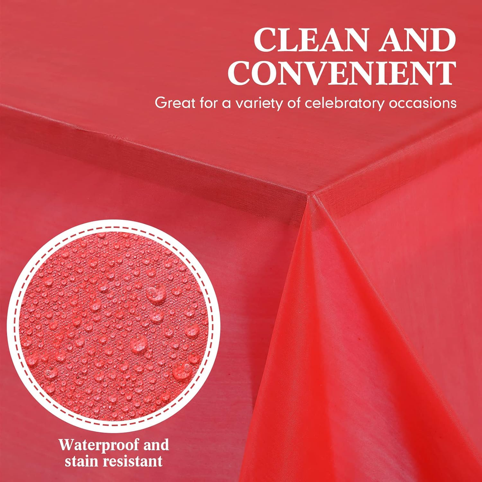 24 Pcs Red Plastic Table Cloth Disposable Tablecloths 54 X 108 Inch ...