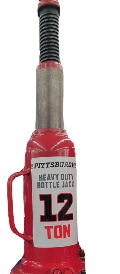 Pittsburgh 12 ton. Heavy duty bottle jack .24.000 lbs. Max Height 15 ...