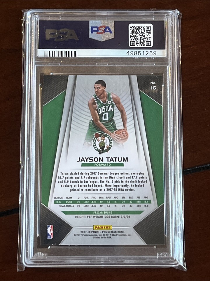 2017 Prizm Jayson Tatum Rookie PSA 9 Mint Celtics RC | eBay