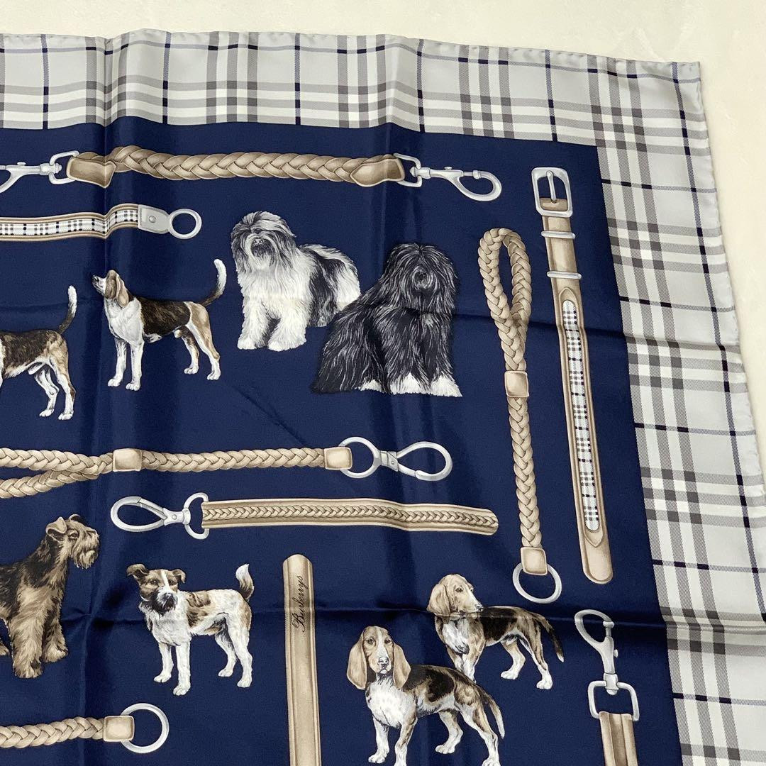 Vintage Burberry Silk Scarf Made in Italy Dog Design 85x85cm Vintage Burberry Silk Scarf Made in Italy Dog Design 85x85cm