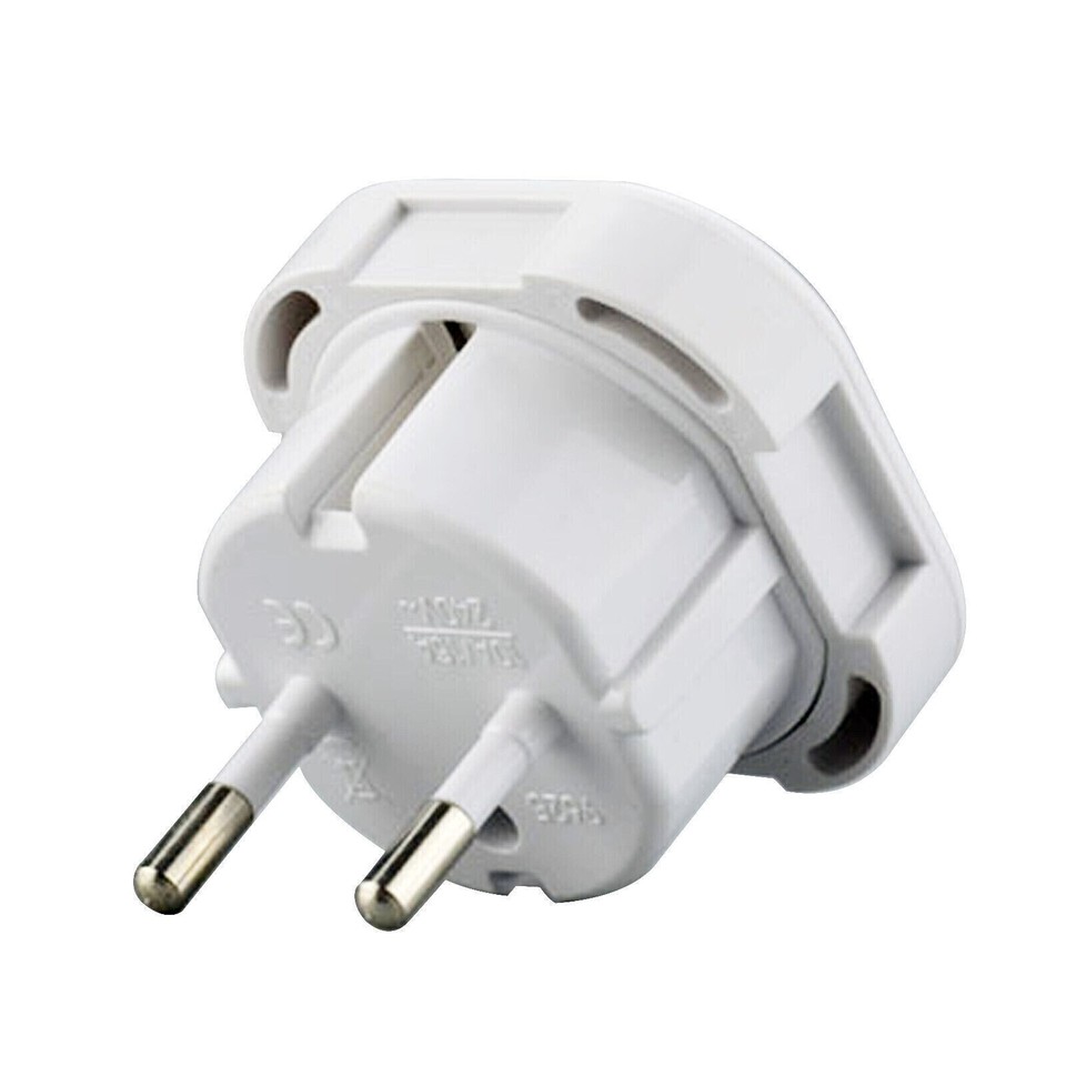 1-10X UK To EU Euro Europe European Travel Adaptor 3 TO 2 PIN Power ...