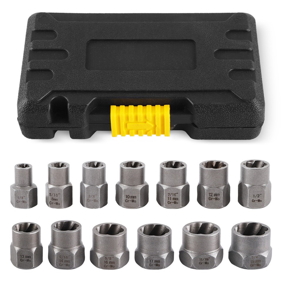 Impact Bolt Extractor Set Nut Remover Stripped Extraction Socket Tools ...