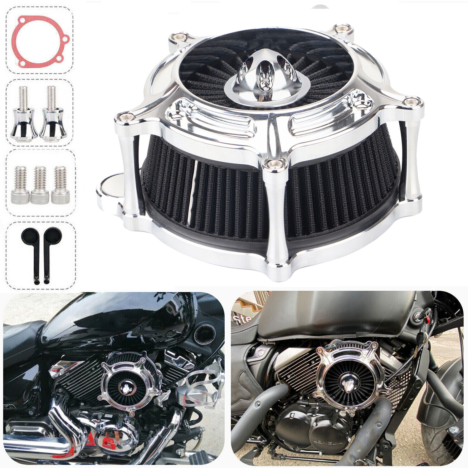 Chrome Air Cleaner Intake Filter For Harley Heritage Softail Classic ...