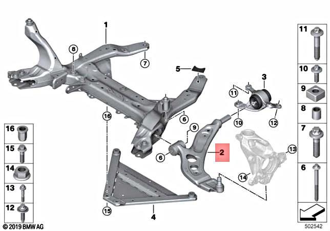 Genuine MINI Cooper Jcw One F55 Wishbone With Rubber Mount Right ...