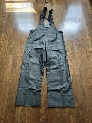 Carhartt PVC Rain Storm Bib Overalls Waterproof Green Men's Medium TALL ...
