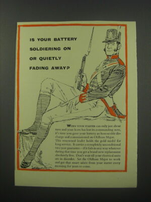 1954 Oldham Major Battery Ad - Is your battery soldiering on or quietly ...
