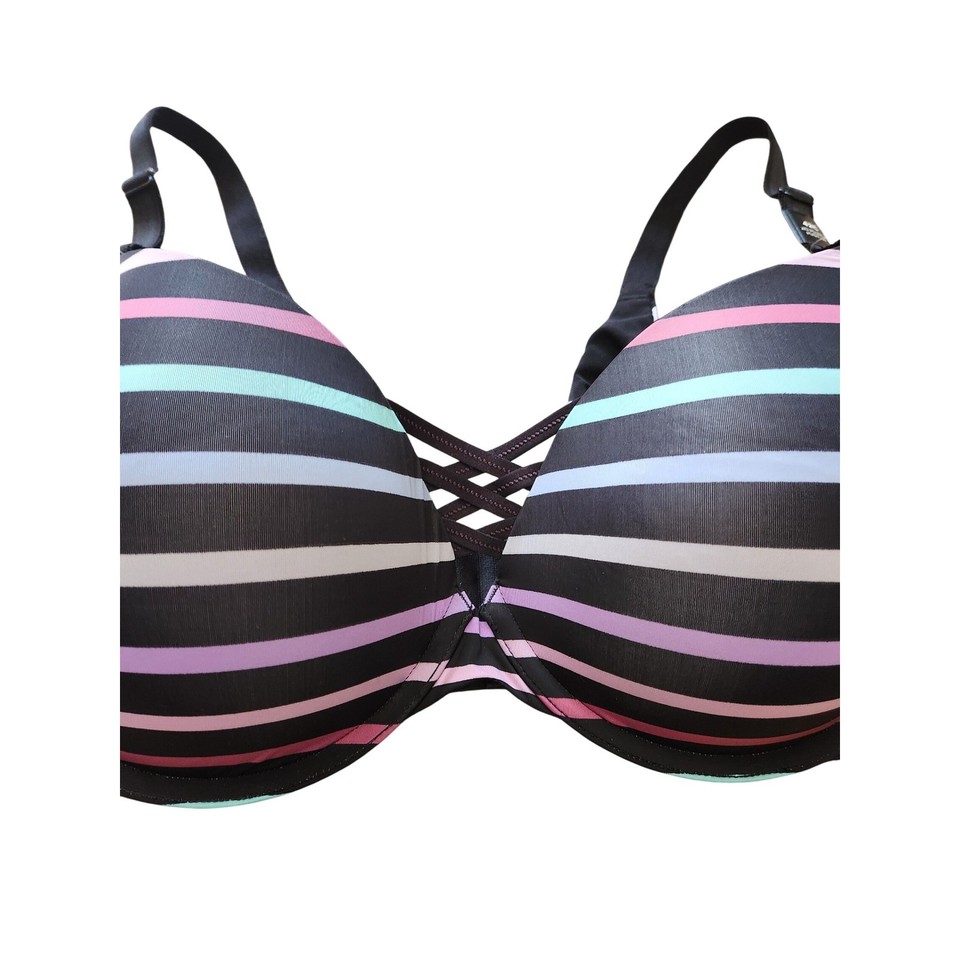 Torrid Plus Size 42C Black Multi Stripe Plunge Smoothing Bra NWT | eBay