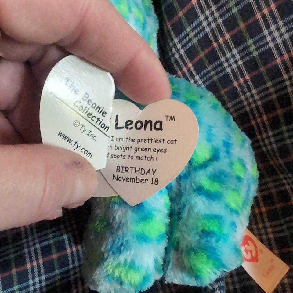 Ty Beanie Boos Leona the Blue Leopard 6 Inch with Sparkle Eyes and Tags ...