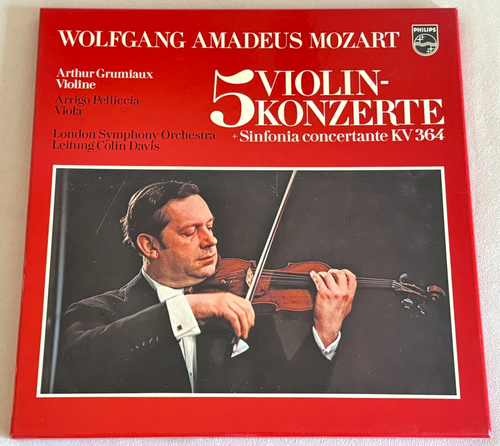 MOZART Violin Concertos ARTHUR GRUMIAUX COLIN DAVIS ED1 PHILIPS 3LP Box ...