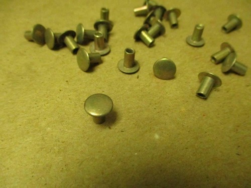 9/64" x 1/4" Semi Tubular Steel Rivets Tin Plated 100 Pcs. U.S.A. #1161 ...