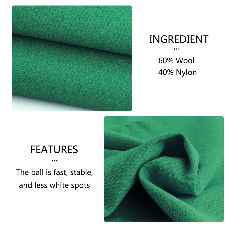 Pool Table Cloth Worsted Wool Billiard Table Felt Replacement for 7/8 ...