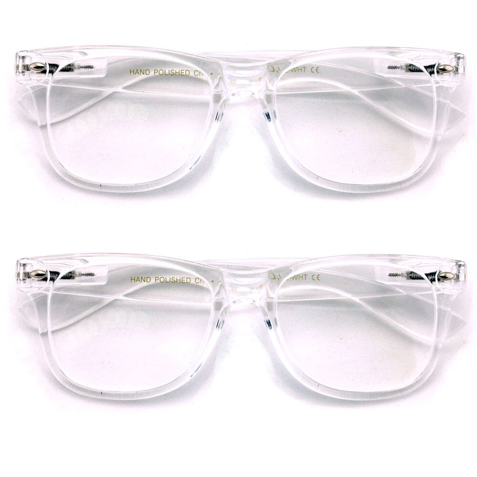 2 Pairs Transparent Neon Classic clear frame reading glasses unisex ...