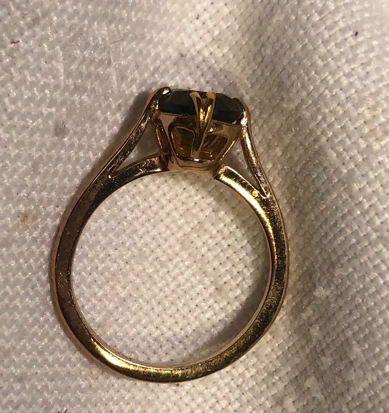 AVON Solitaire Smoky Topaz Colored Stone Gold Tone Ring Size 7US 18K ...